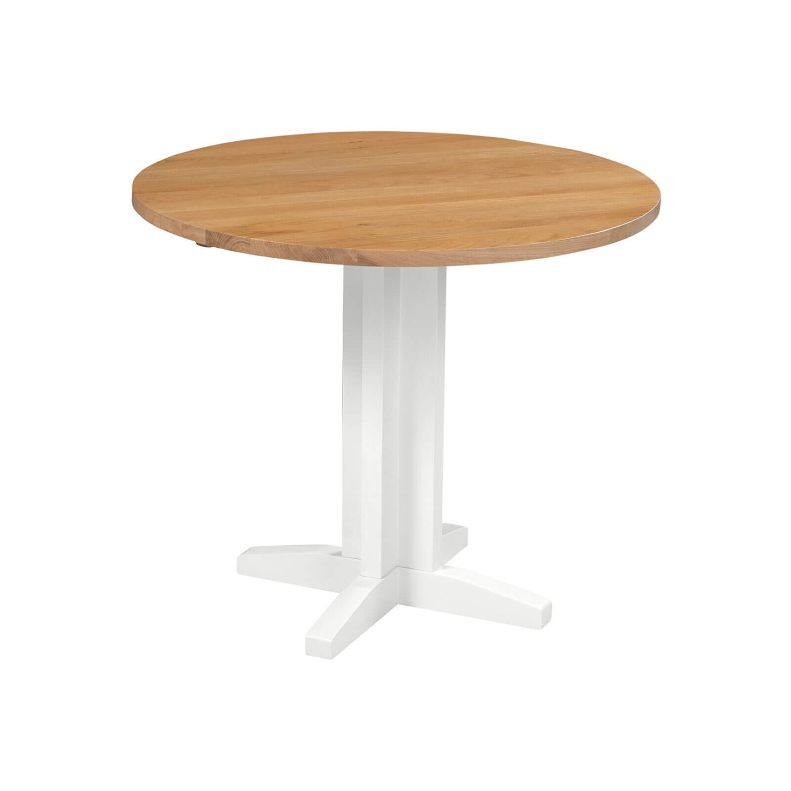 Dorchester White Round Drop Leaf Table | Pine and Oak